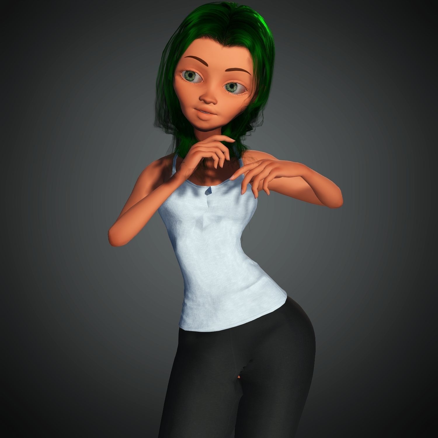 Dancing Cartoon Girl Character For Toons 3D model animated rigged ...