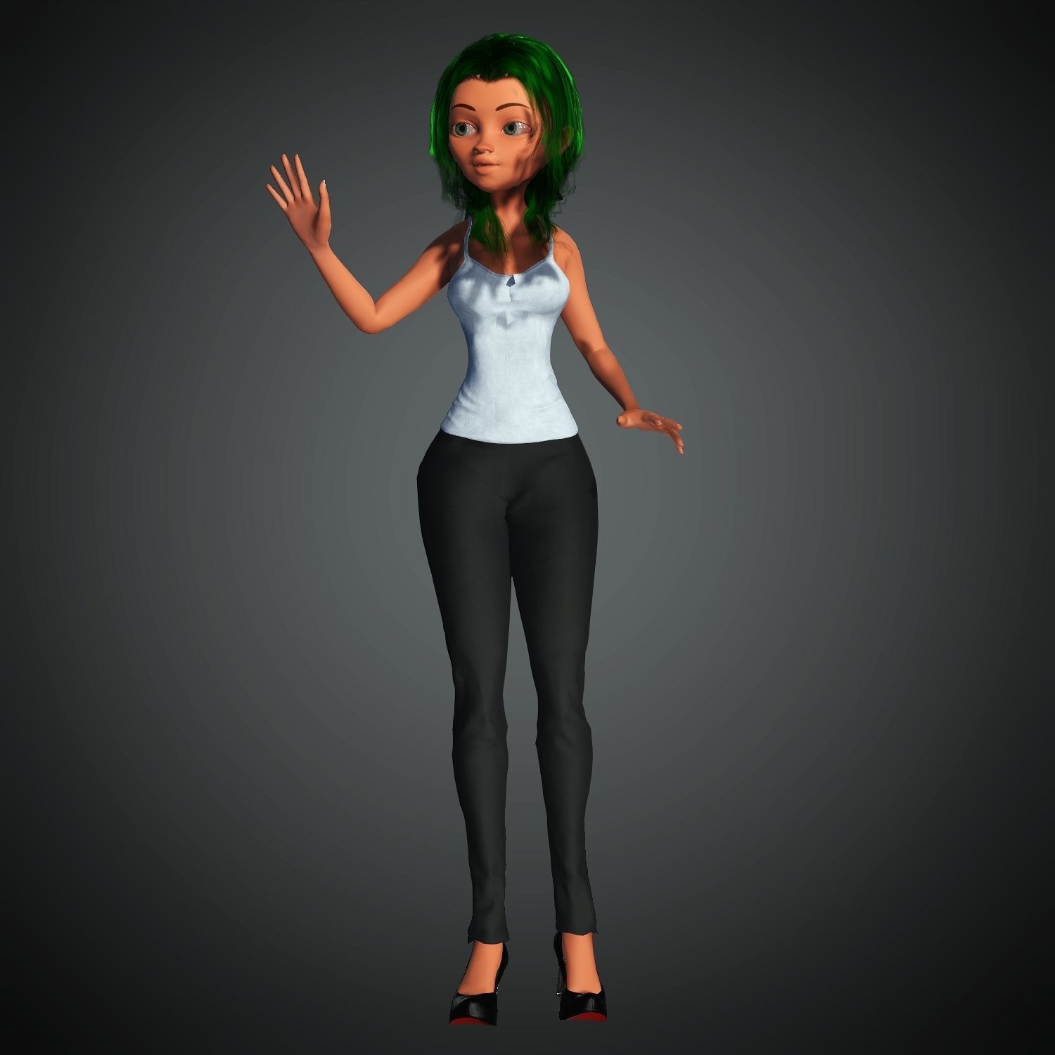Dancing Cartoon Girl Character For Toons 3D model animated rigged ...