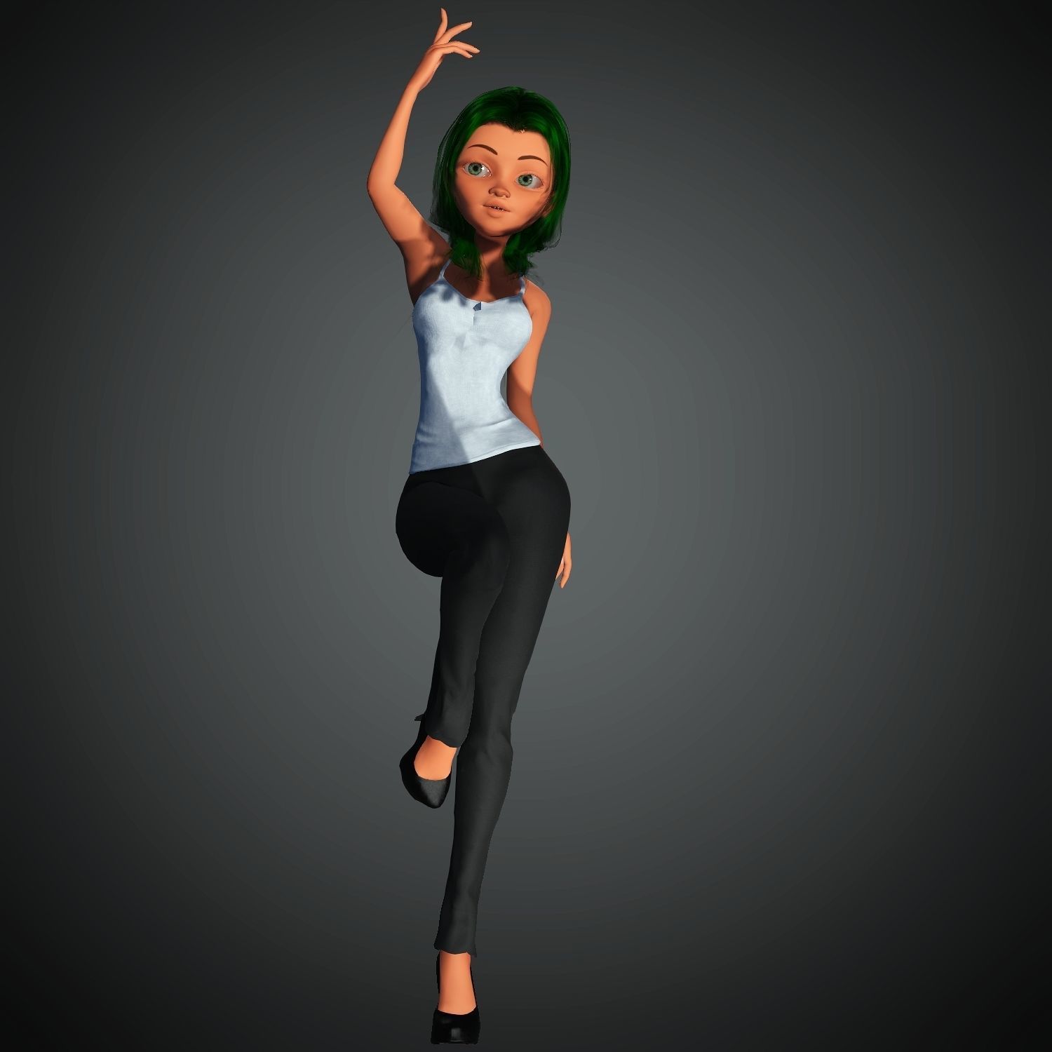 Dancing Cartoon Girl Character For Toons 3D model animated rigged ...