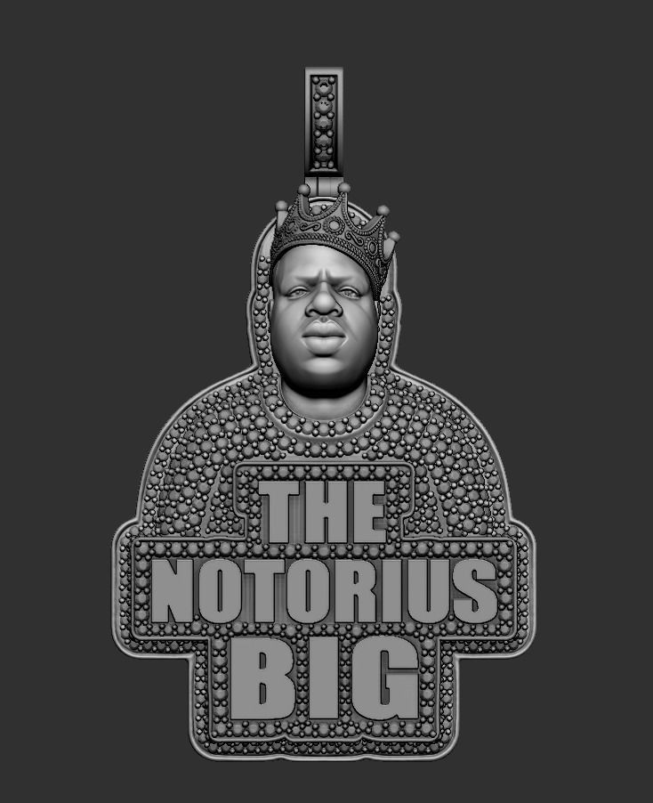 Full dimond Pendat Notorious BIG 3D model 3D printable | CGTrader