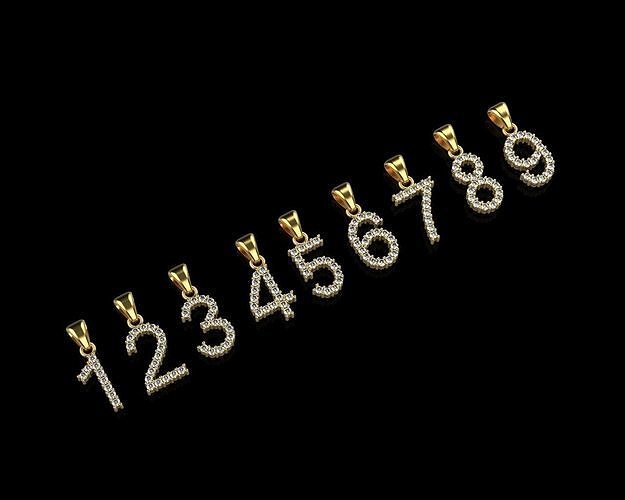 Numbers Collection 1 - 9 3D model 3D printable | CGTrader