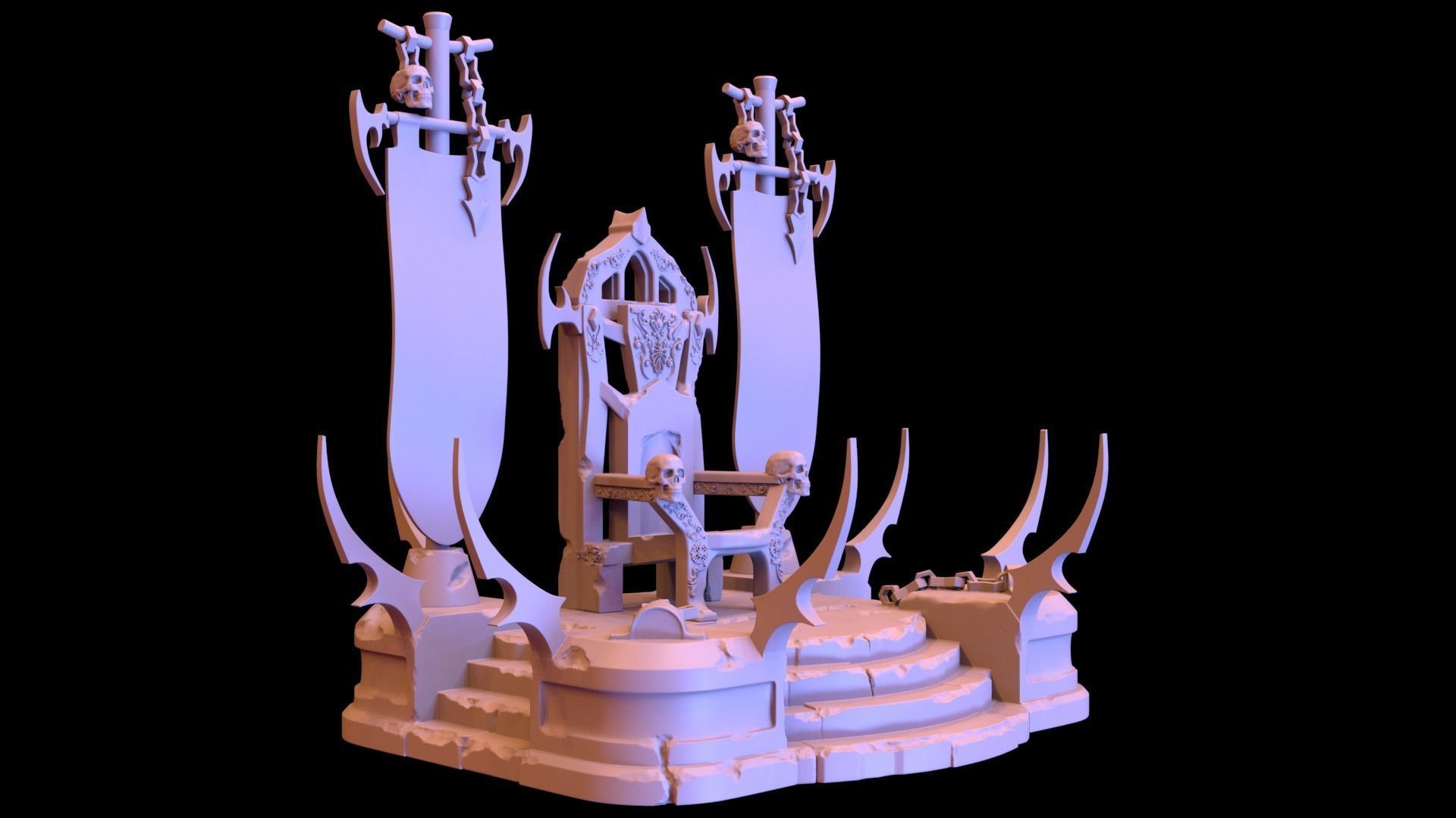 Throne Dark Elf 3D model 3D printable | CGTrader