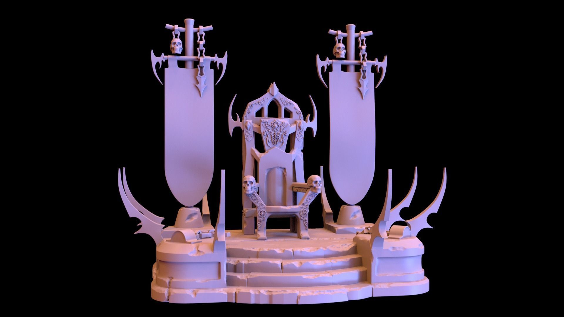 Throne Dark Elf 3D model 3D printable | CGTrader