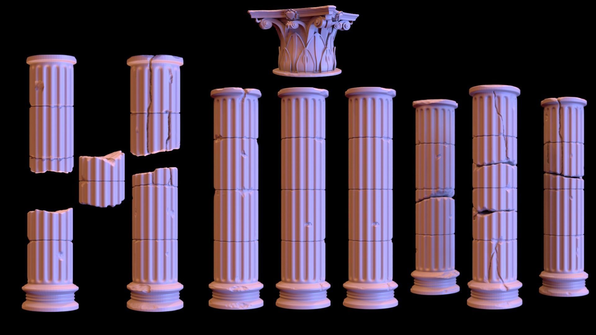 Columns S Pack 3D model 3D printable | CGTrader