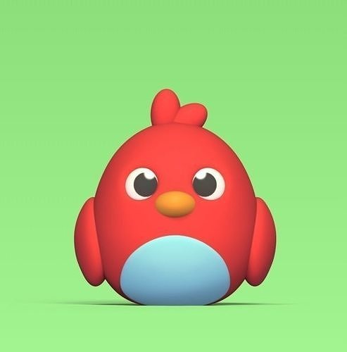 Cute Round Bird 3D model 3D printable | CGTrader