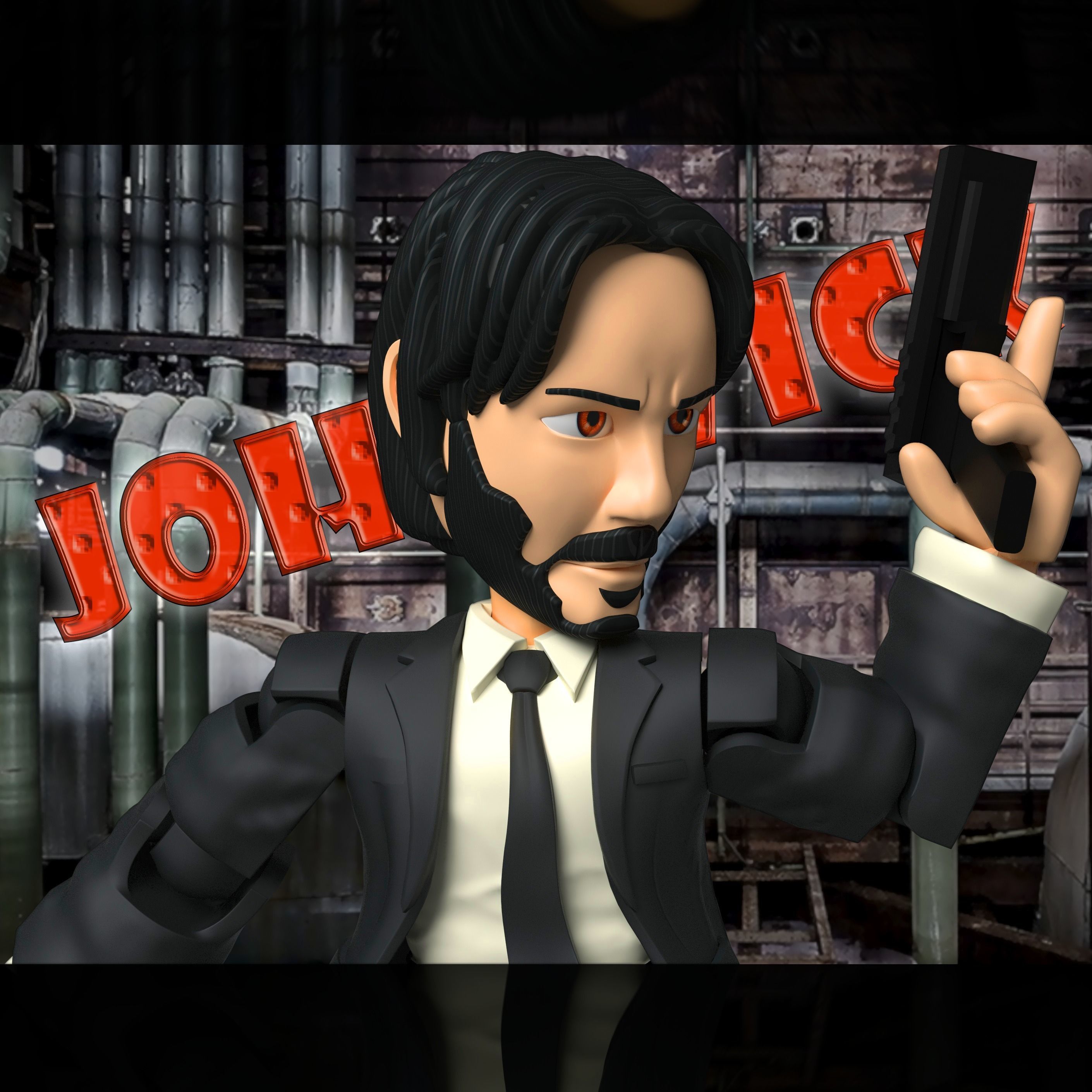 John Wick 3D model 3D printable | CGTrader