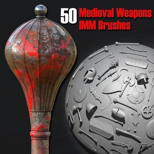 50 Medieval Weapons IMM Brushes 3D model | CGTrader