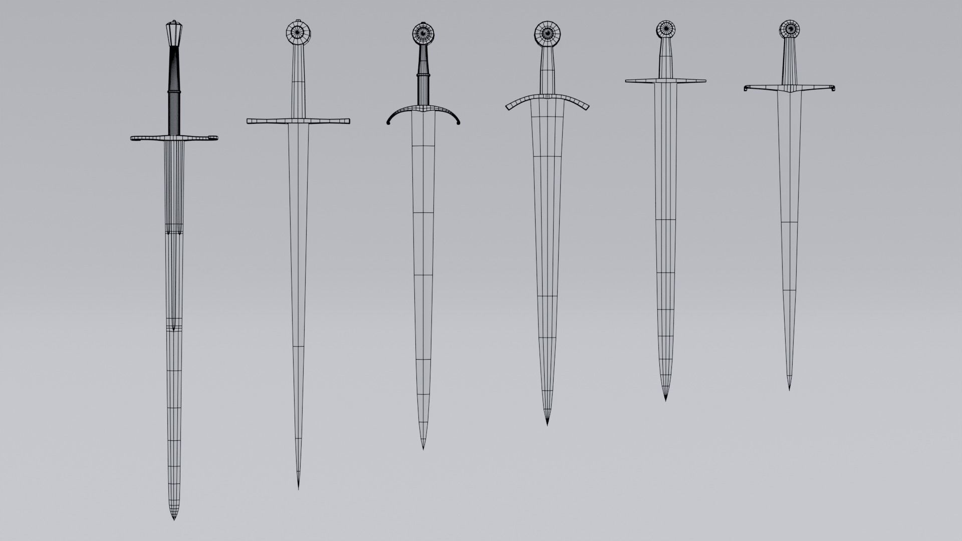 3D model Medieval Swords Collection - Low poly PBR textures - Game ...