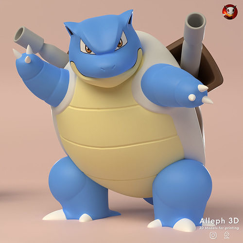 Pokemon blastoise 3D model 3D printable | CGTrader