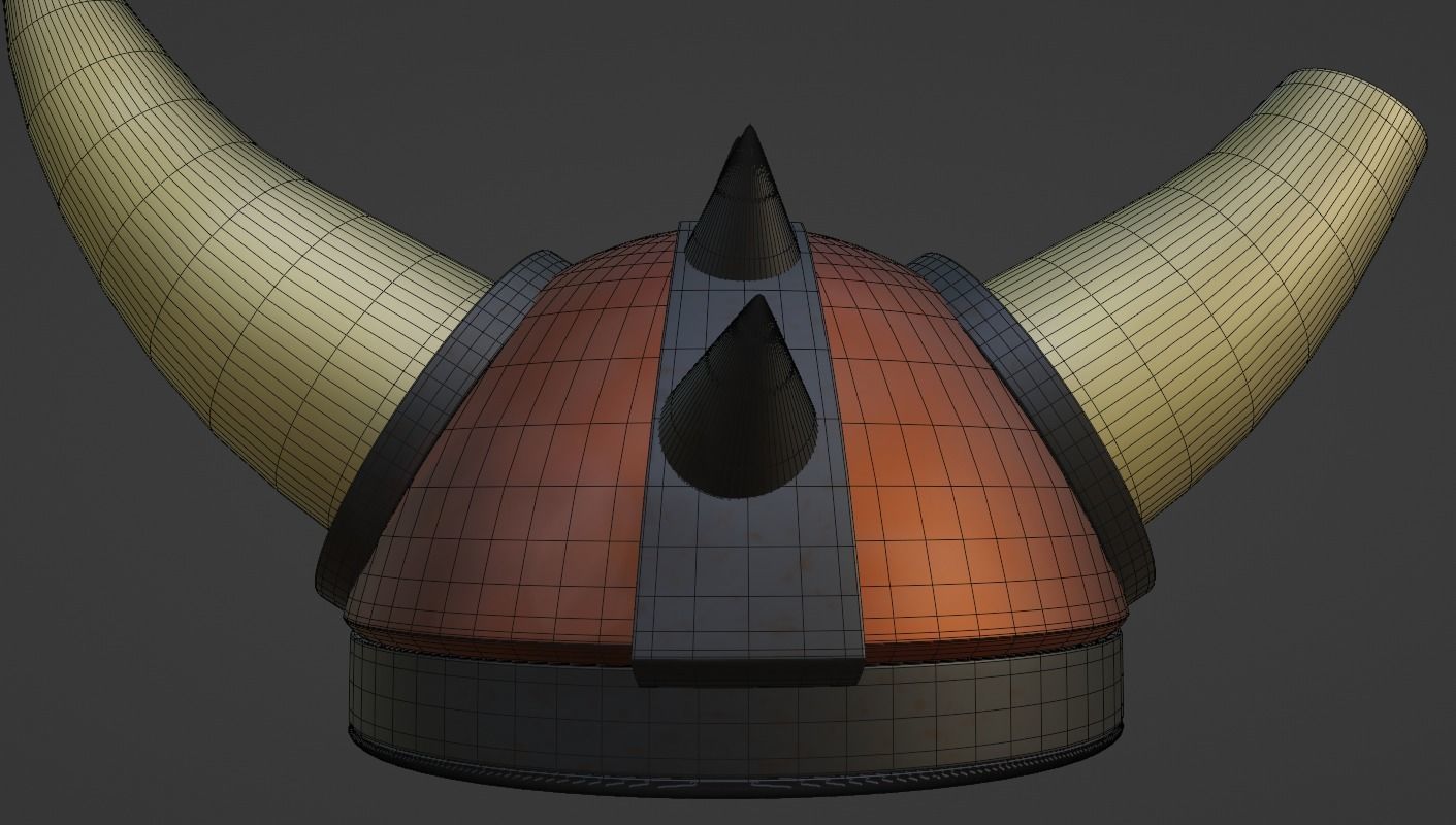 3D model Simple Medieval Horned Viking Helm VR / AR / low-poly | CGTrader