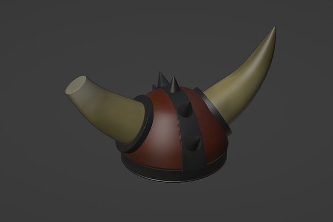 3D model Simple Medieval Horned Viking Helm VR / AR / low-poly | CGTrader