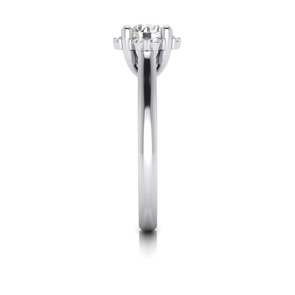 Diamond frame engagement ring 3D model 3D printable | CGTrader