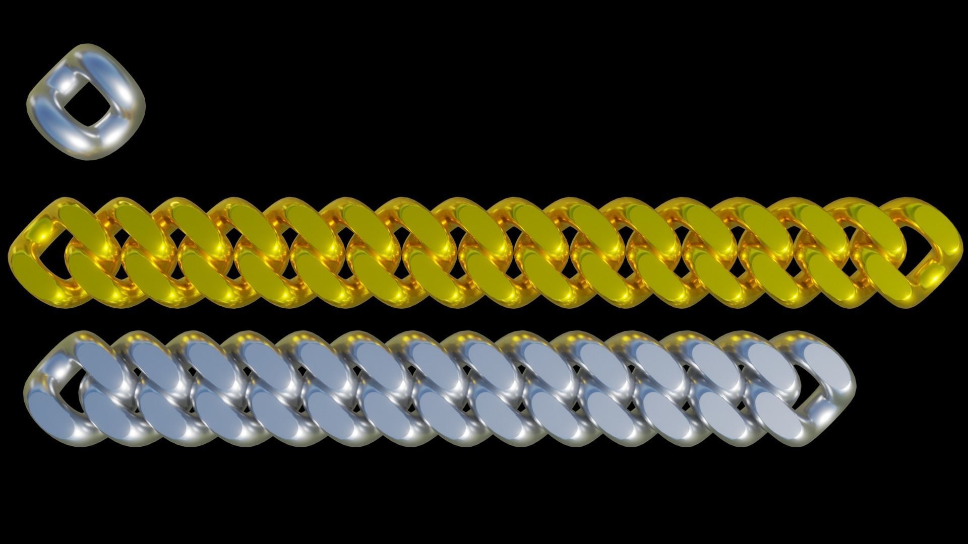 Cuban link chain 3D model 3D printable | CGTrader