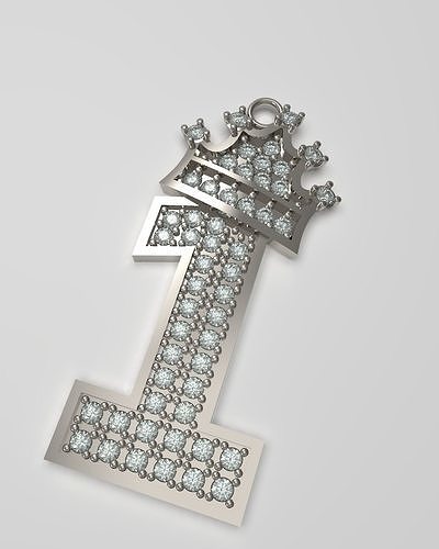 Number 1 printable 3D pendant 3D model 3D printable | CGTrader