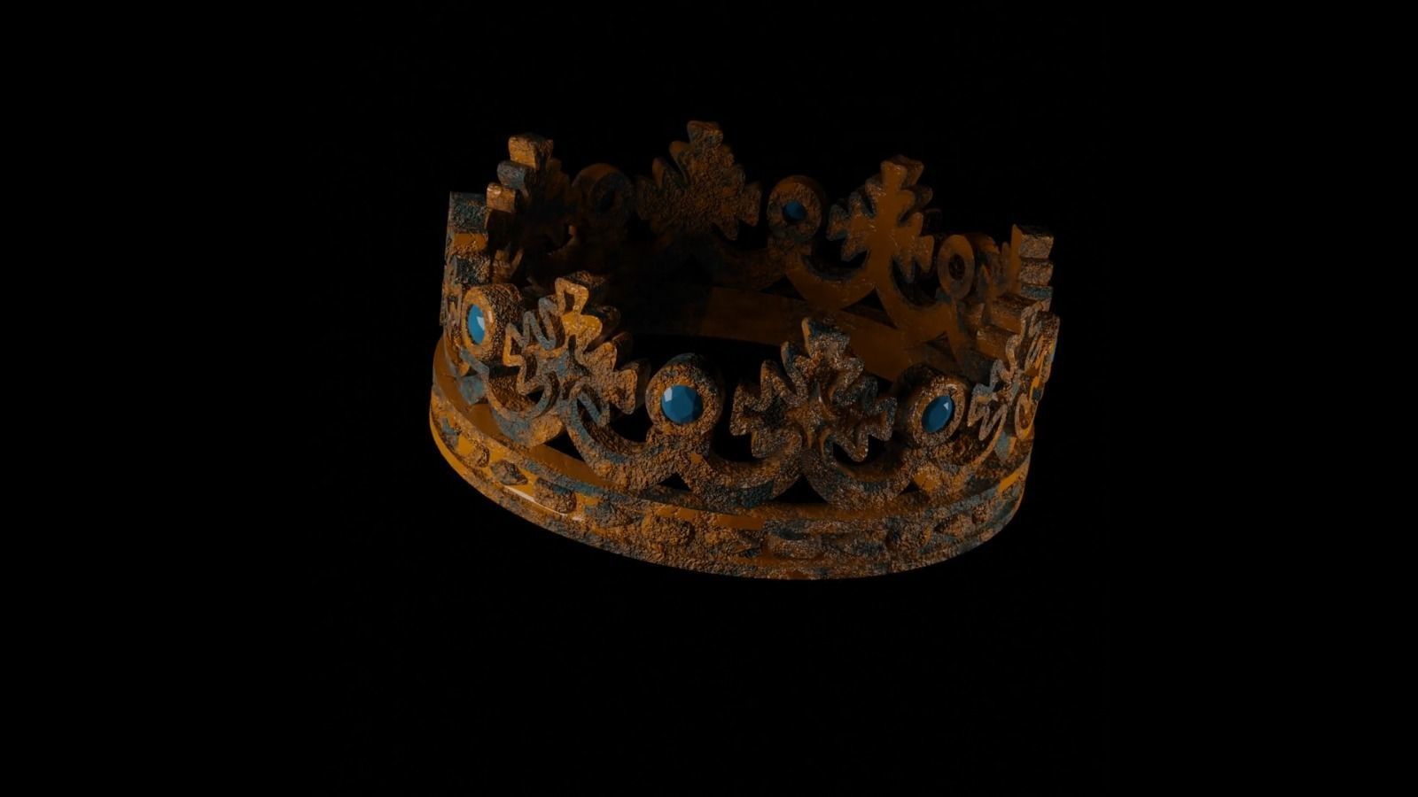 Oxidized Gold Crown 3D model | CGTrader