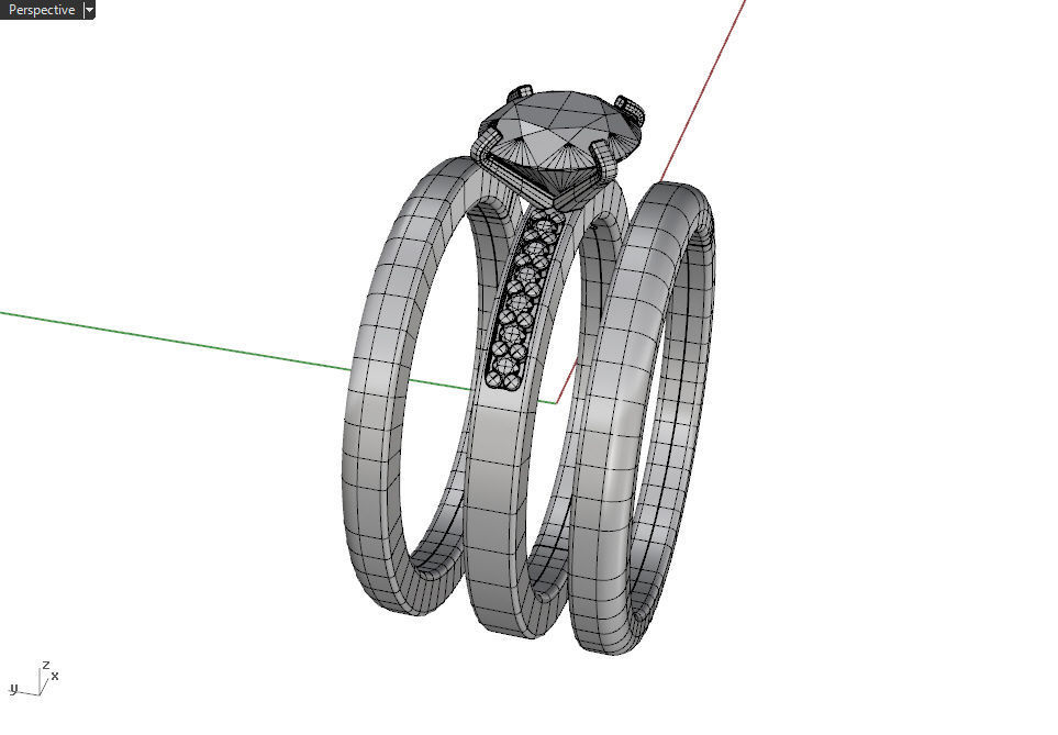 Stacking ring with gems printable 3D model 3D model 3D printable | CGTrader