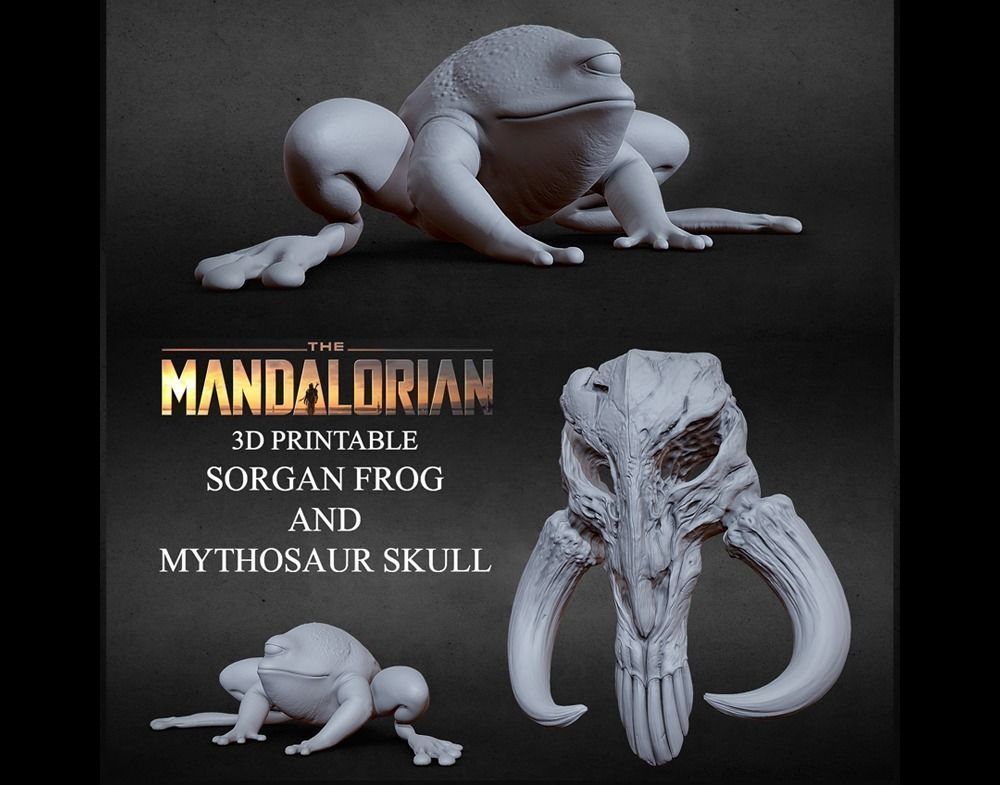 3D PRINTABLE MYTHOSAUR SKULL HORNS SORGAN FROG THE MANDALORIAN 3D model ...