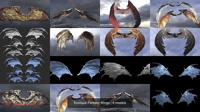 Exotique Fantasy Wings 3D Model Collection | CGTrader