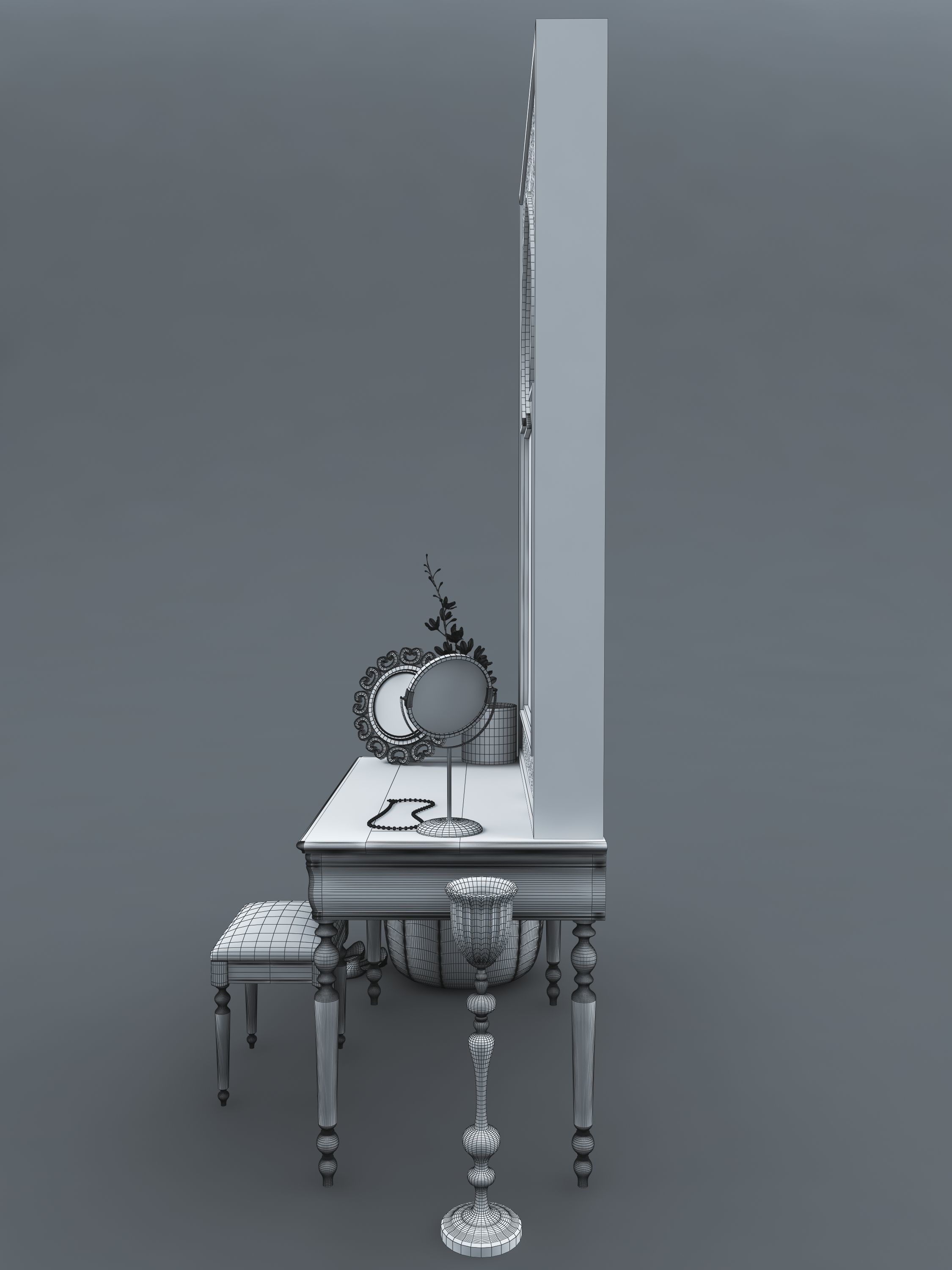 Dressing Table and Mirror 3D model animated | CGTrader