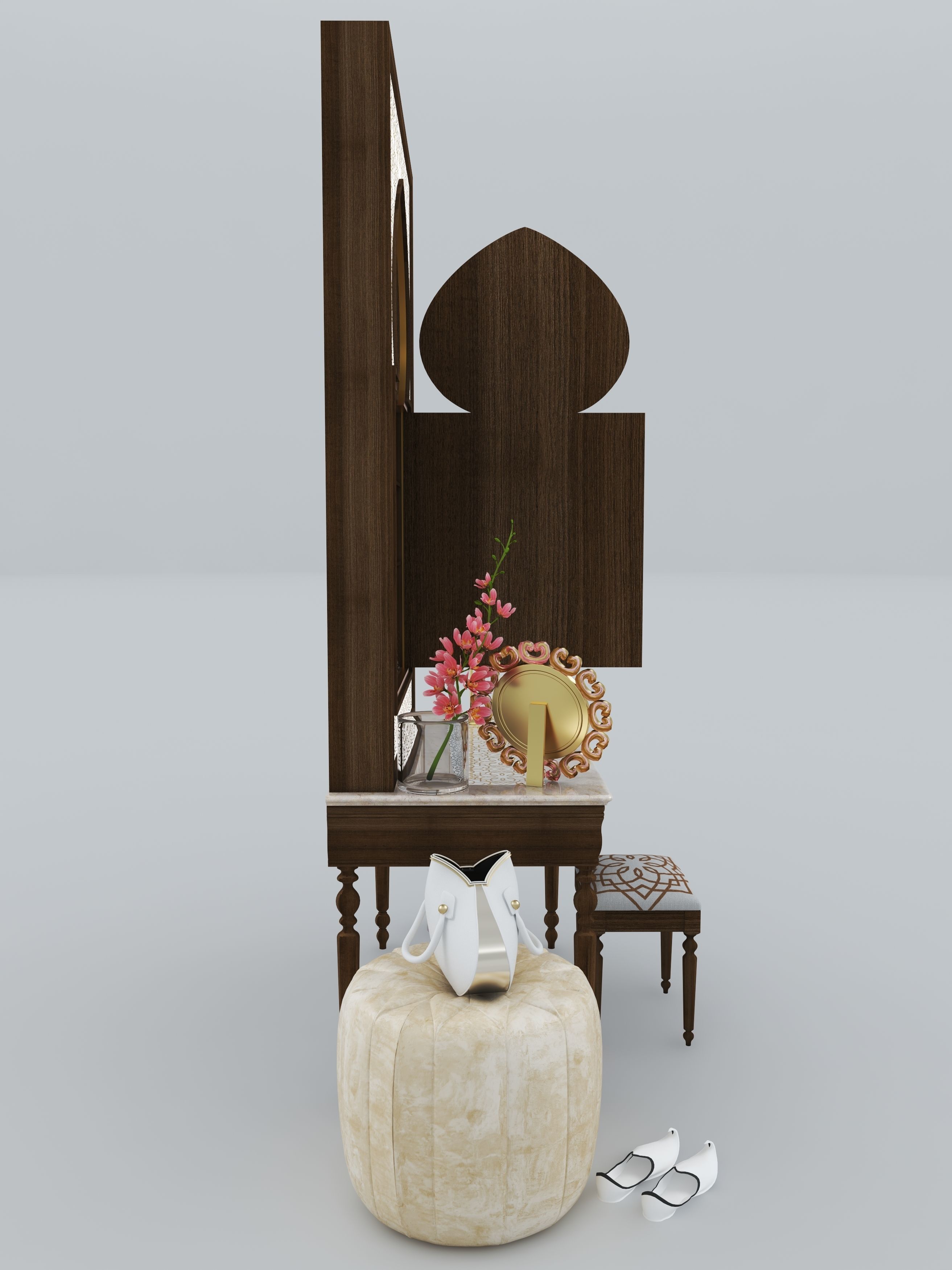 Dressing Table and Mirror 3D model animated | CGTrader