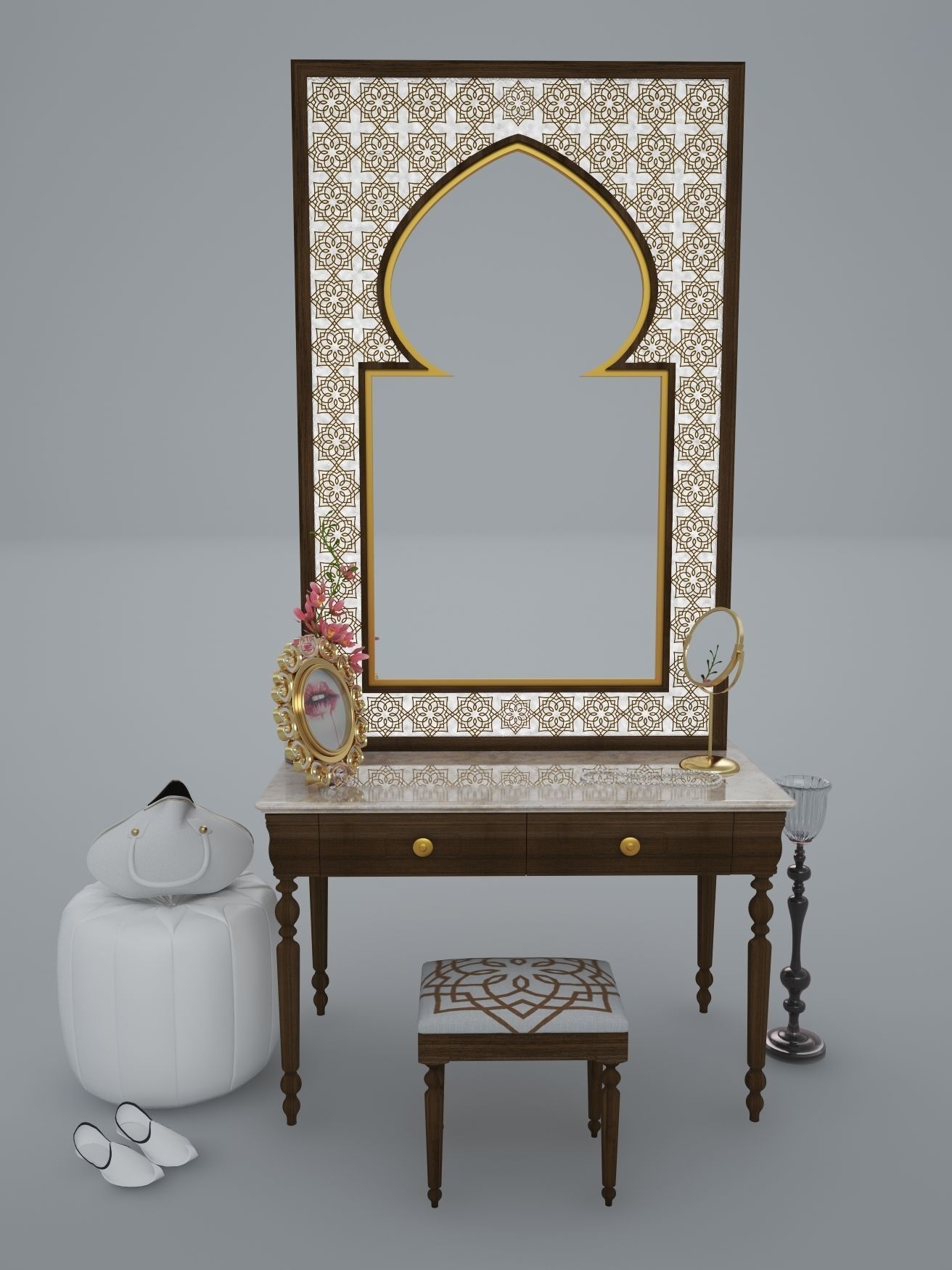 Dressing Table and Mirror 3D model animated | CGTrader