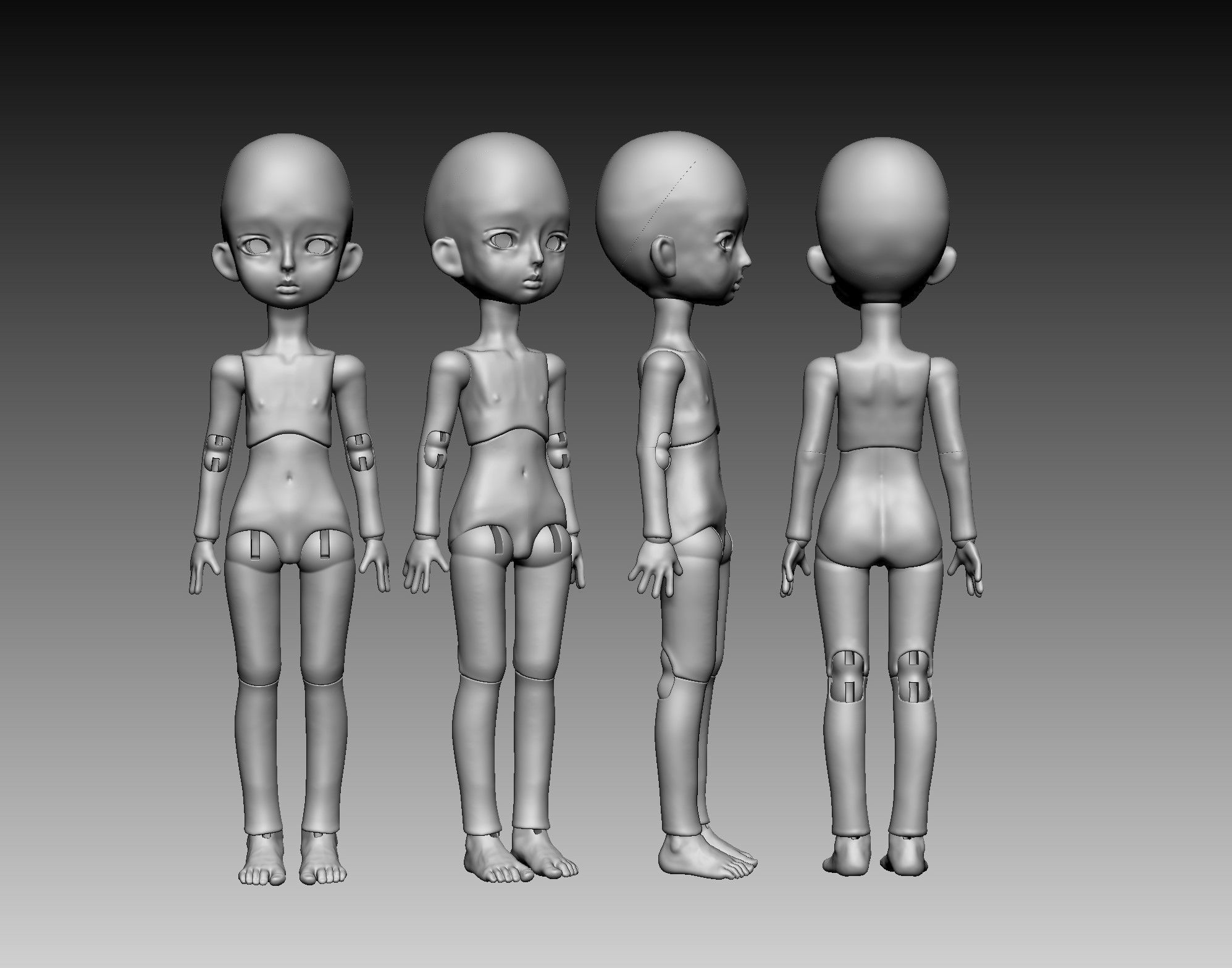 BJD ball jointed doll stl 3D model 3D printable | CGTrader