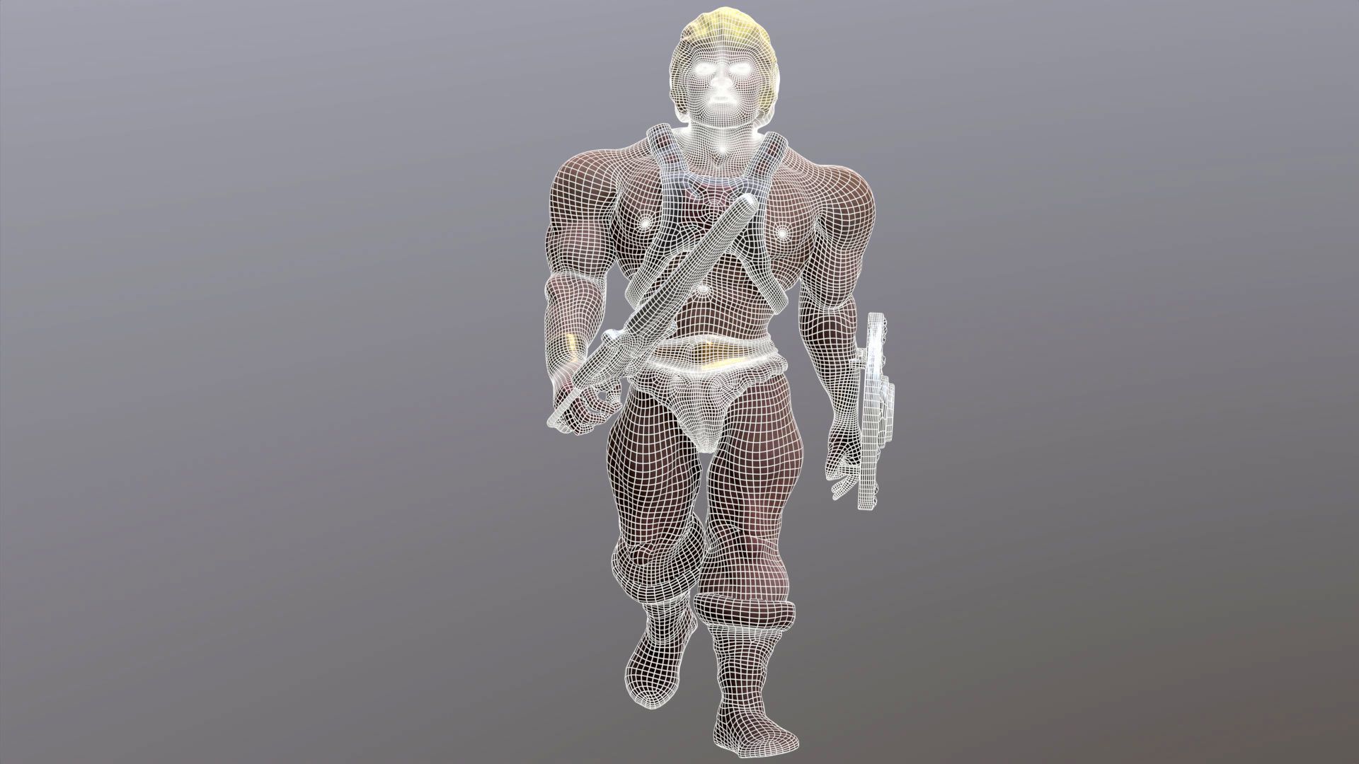 3D model He-Man realistc 1982 version animated VR / AR / low-poly ...
