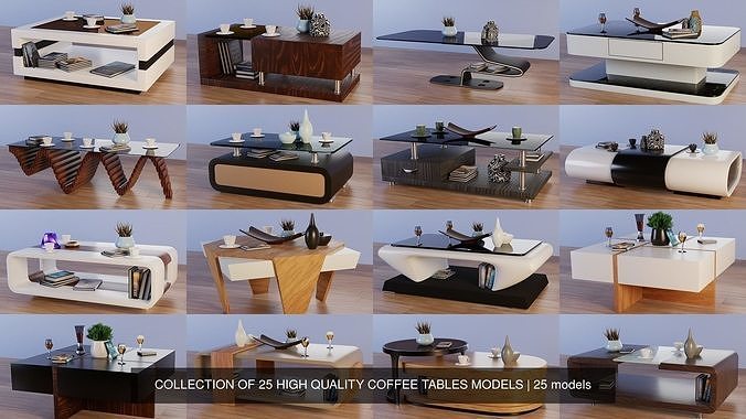 COLLECTION OF 25 HIGH QUALITY COFFEE TABLES MODELS | CGTrader