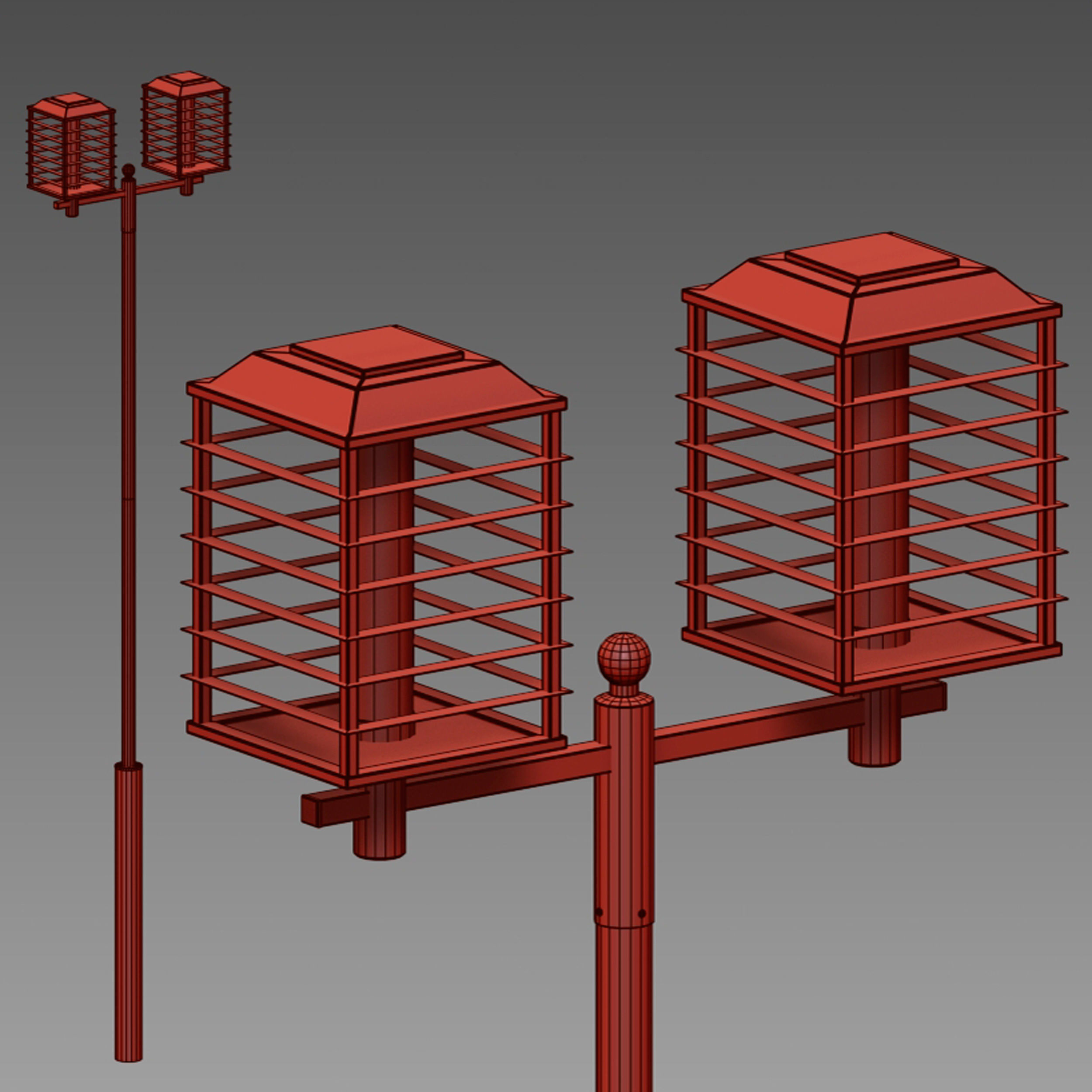 Street park lamp post 3D model | CGTrader