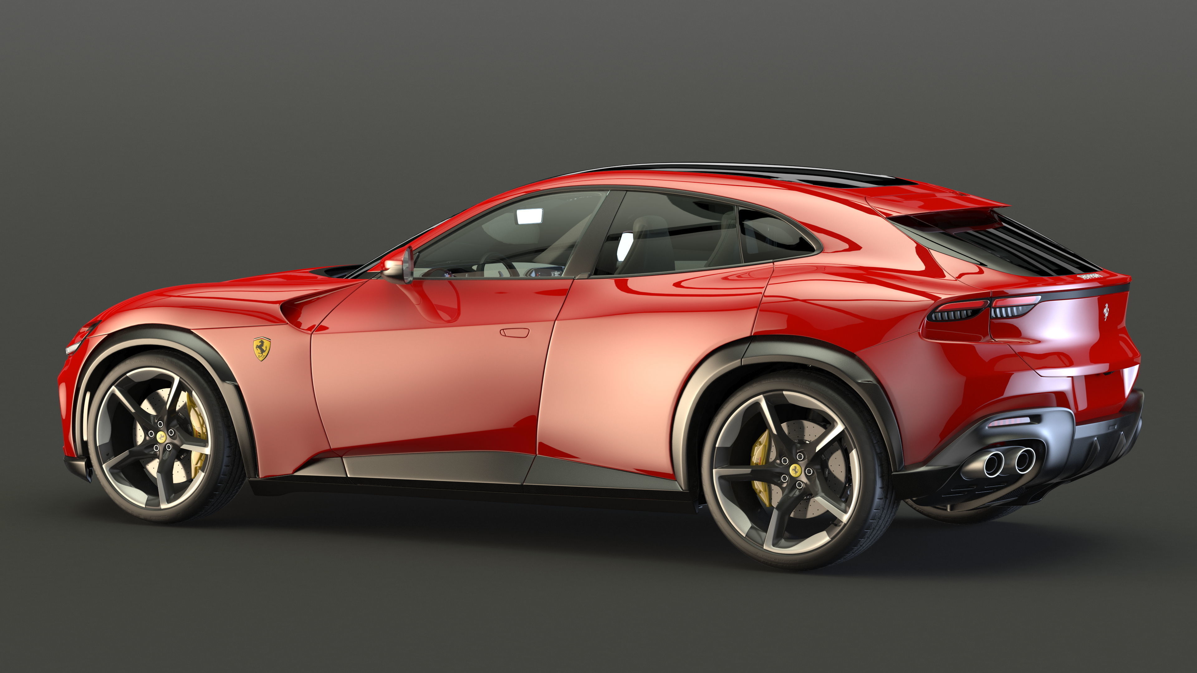 2023 Red Ferrari Purosangue SUV Rigged 3D model | CGTrader