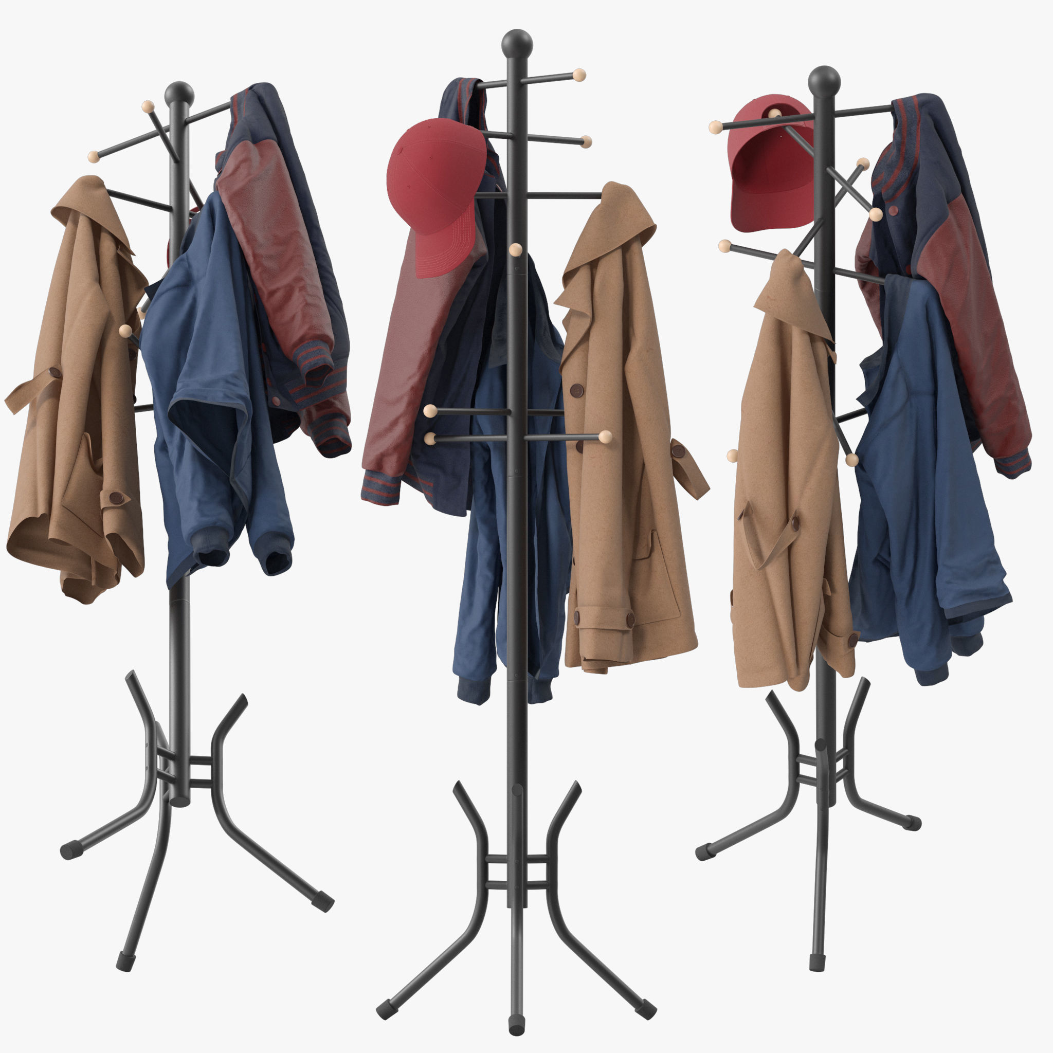 Coat Racks Freestanding 3D model | CGTrader