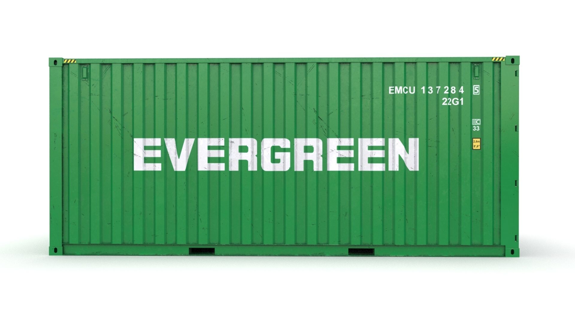 20 feet EVERGREEN standard shipping container 3D model | CGTrader