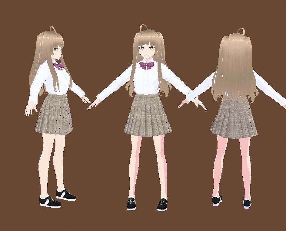 3D model Vroid 3D 2 anime character Model Low-poly 3D model VR / AR ...
