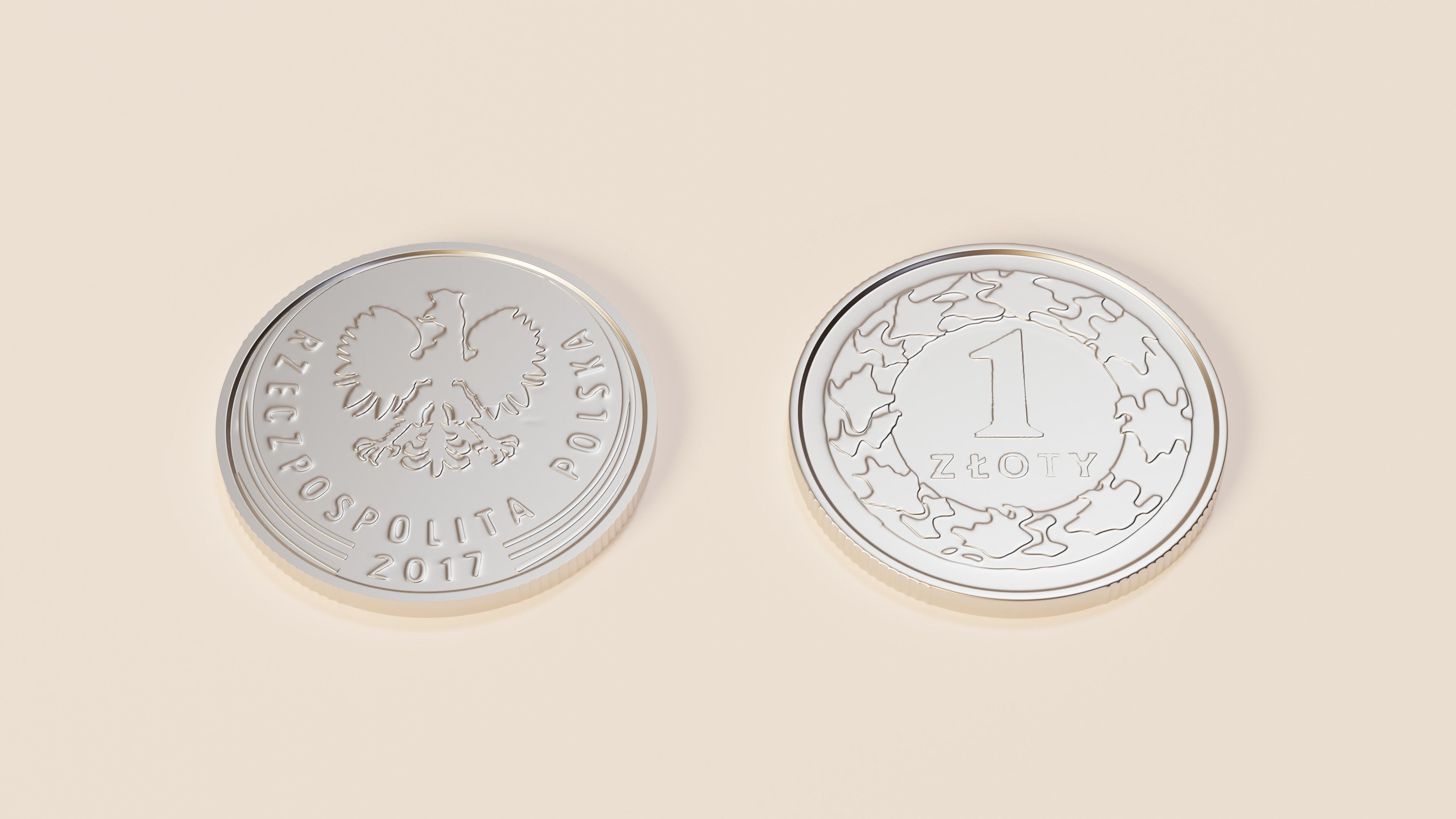 Polish coin - 1 PLN 3D model | CGTrader