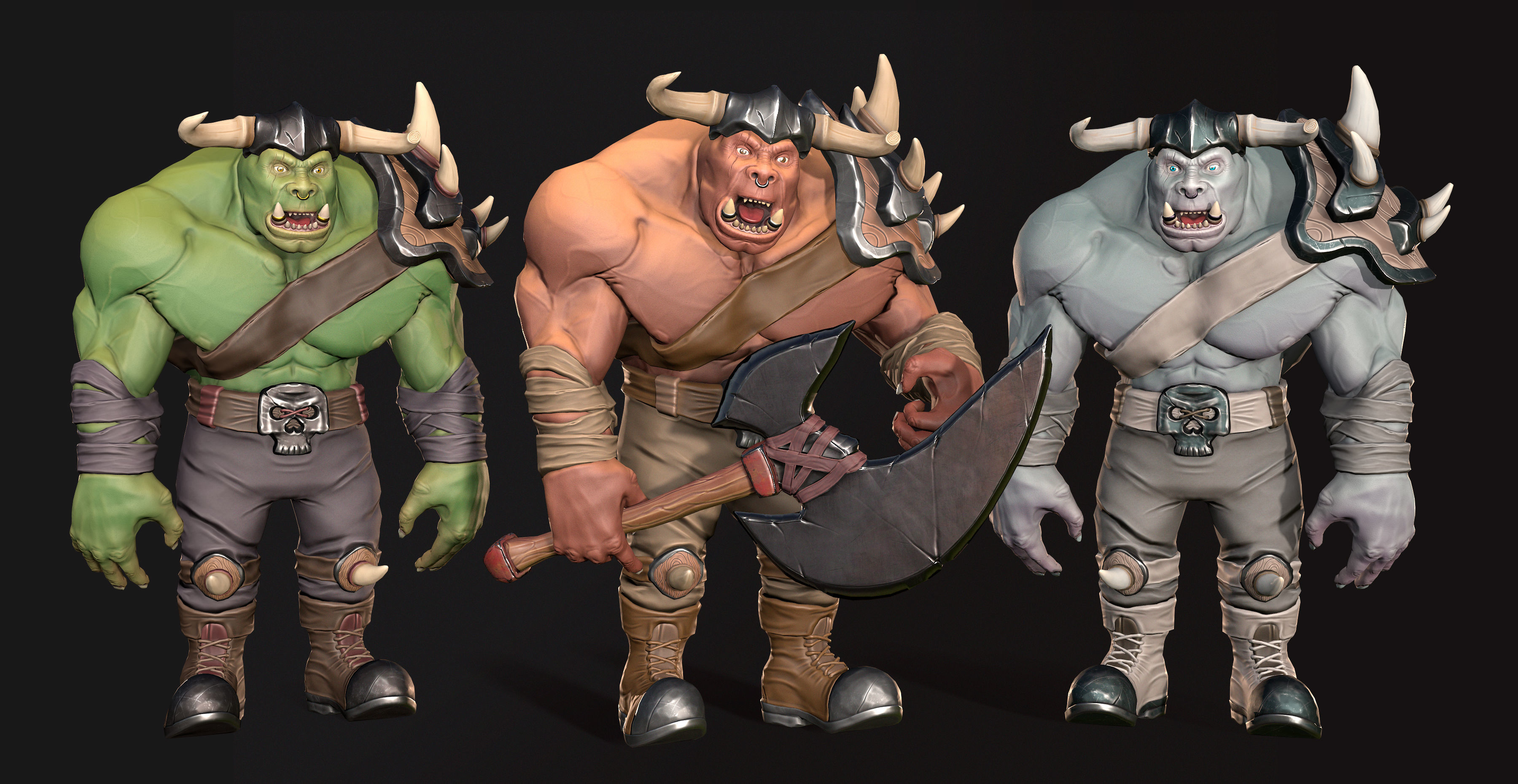 Fantasy Characters Pack Orc Ogre and Goblin 3D Model Collection | CGTrader