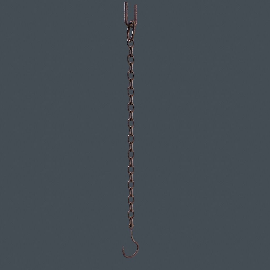 3D model Old Chain with Hook VR / AR / low-poly | CGTrader