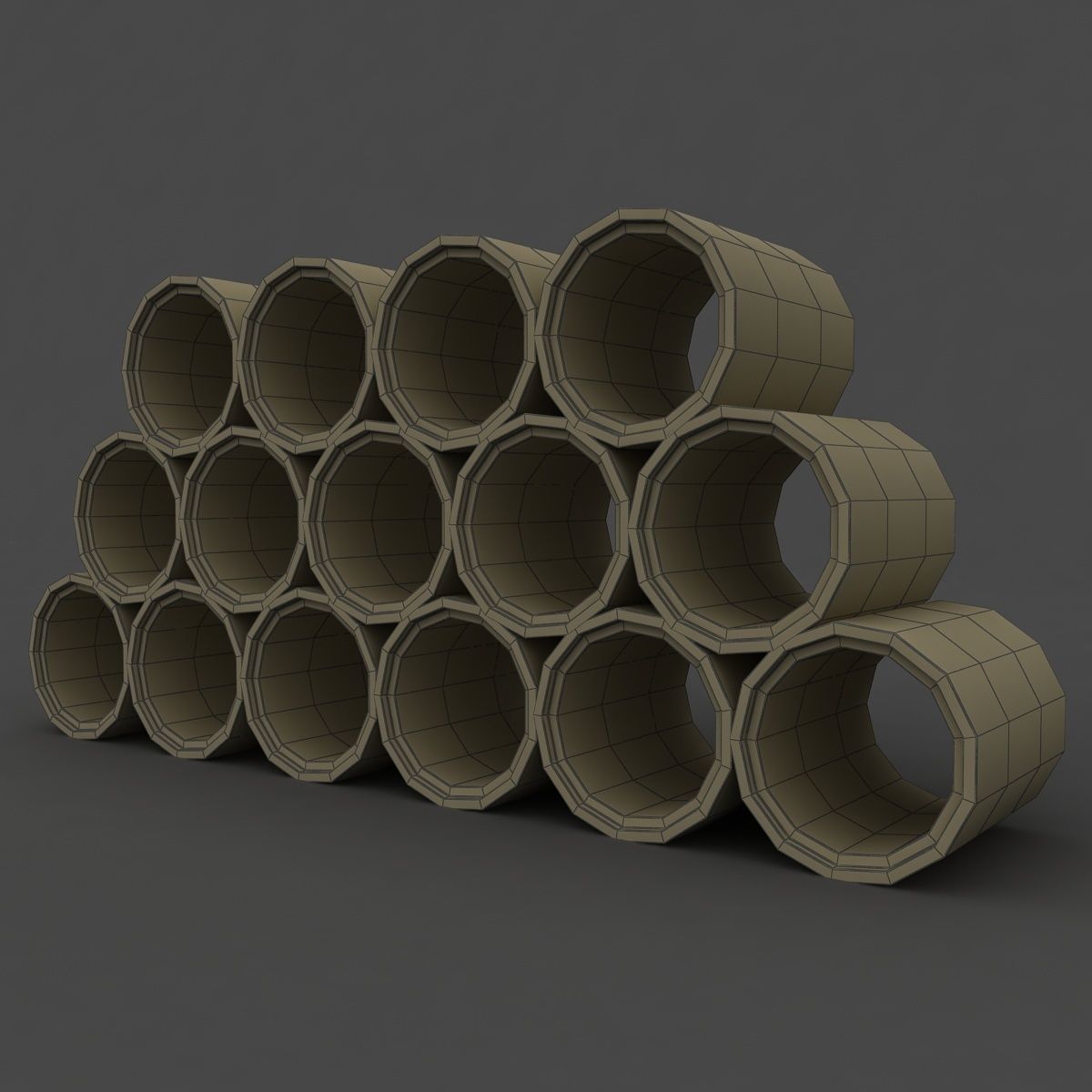 Concrete Pipes Stack 3D model | CGTrader