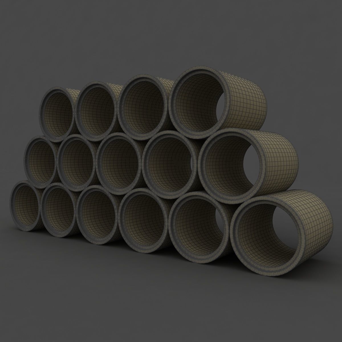 Concrete Pipes Stack 3D model | CGTrader
