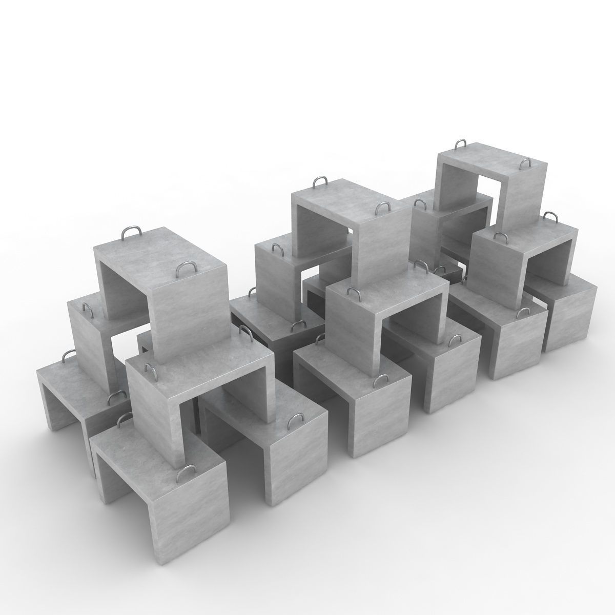 Stack Of Concrete Blocks 3D model | CGTrader