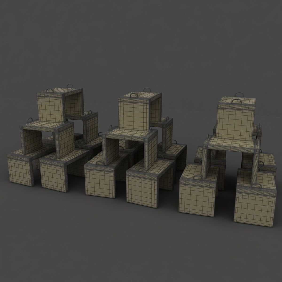 Stack Of Concrete Blocks 3D model | CGTrader