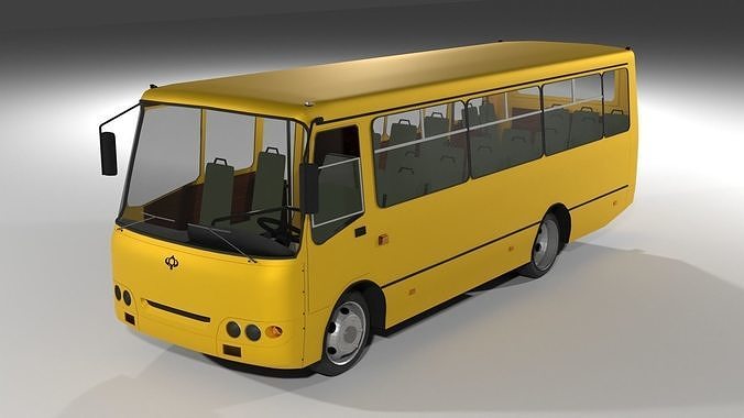3D model City bus of Ukraine Bogdan VR / AR / low-poly | CGTrader