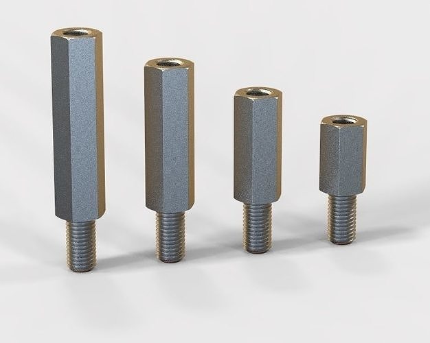 Hexagonal Stud Male-Female Connector 3D model 3D printable | CGTrader