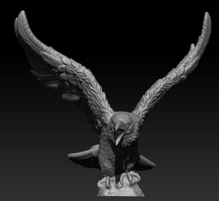 Crow miniature 3D model 3D printable | CGTrader