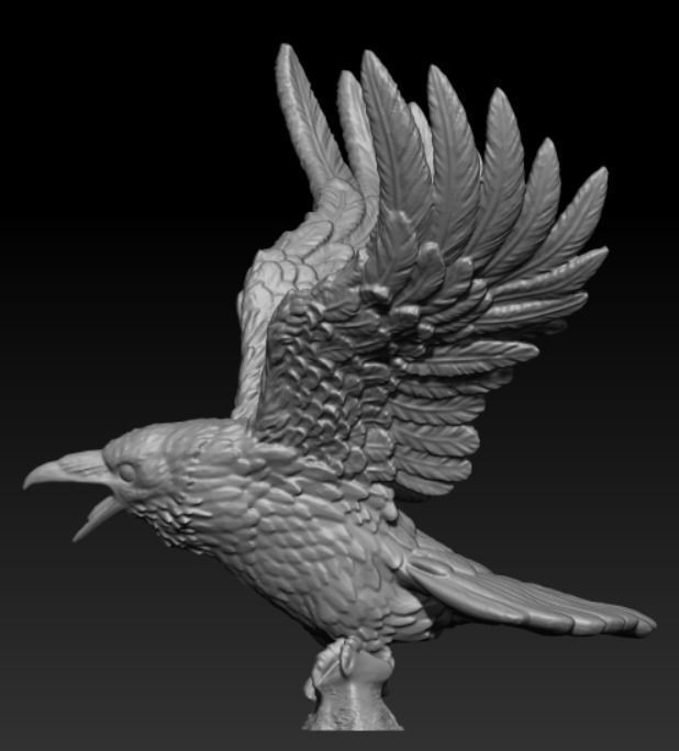Crow miniature 3D model 3D printable | CGTrader