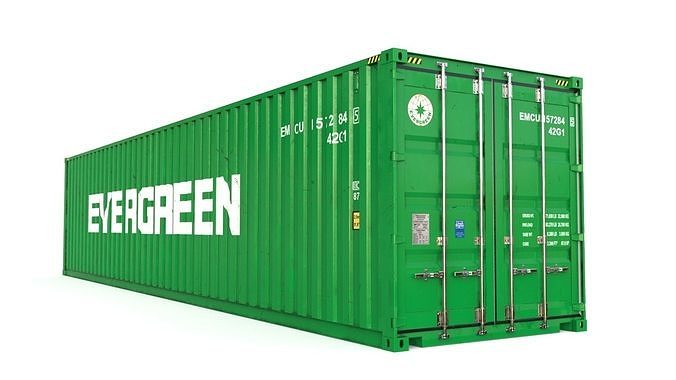 40 feet EVERGREEN standard shipping container 3D model | CGTrader