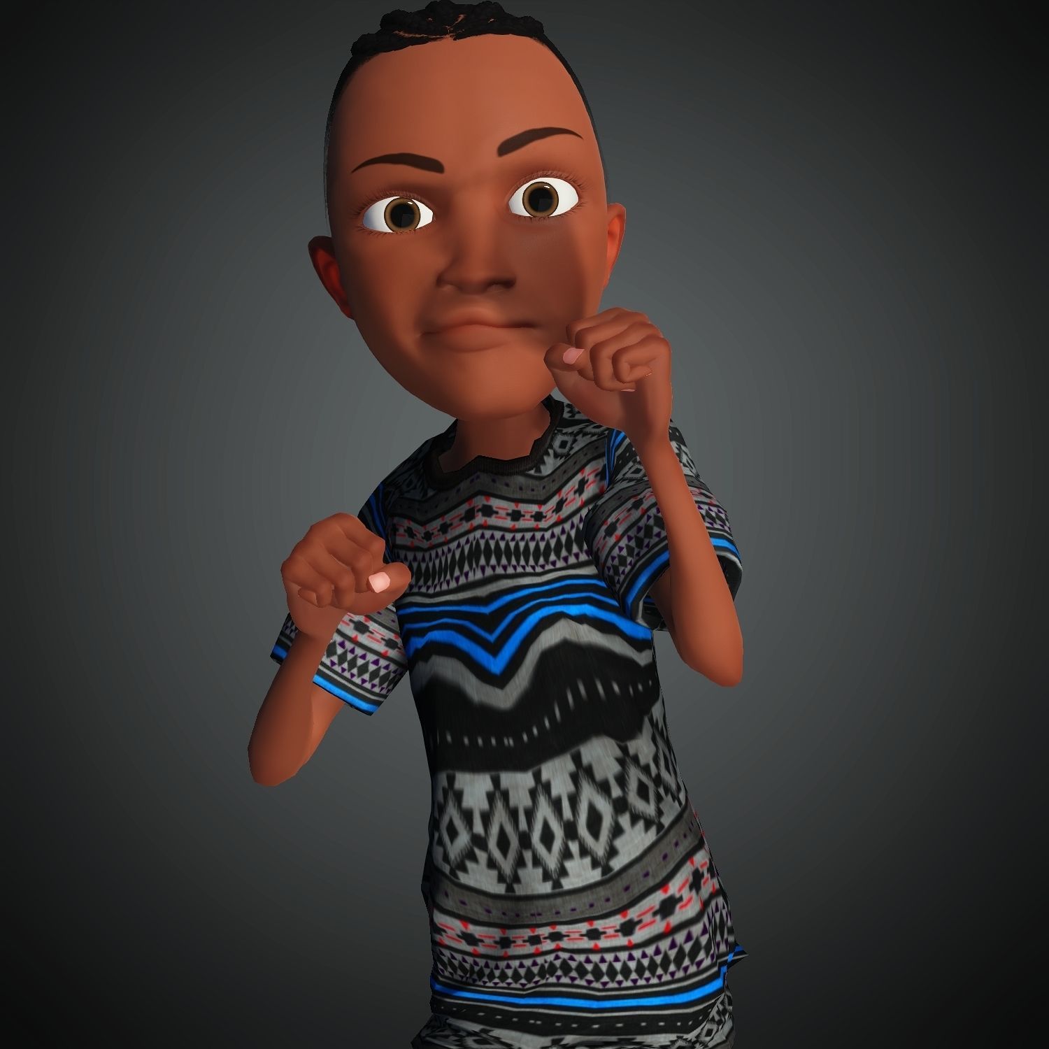 Cartoon Character African Boy Animated 3D model animated rigged | CGTrader