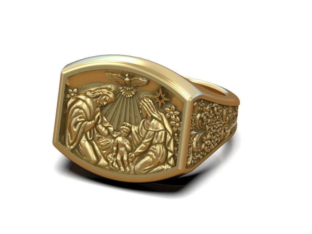 Ring Baby Jesus nativity Star of Bethlehem Hail Mary Joseph 3D model 3D ...