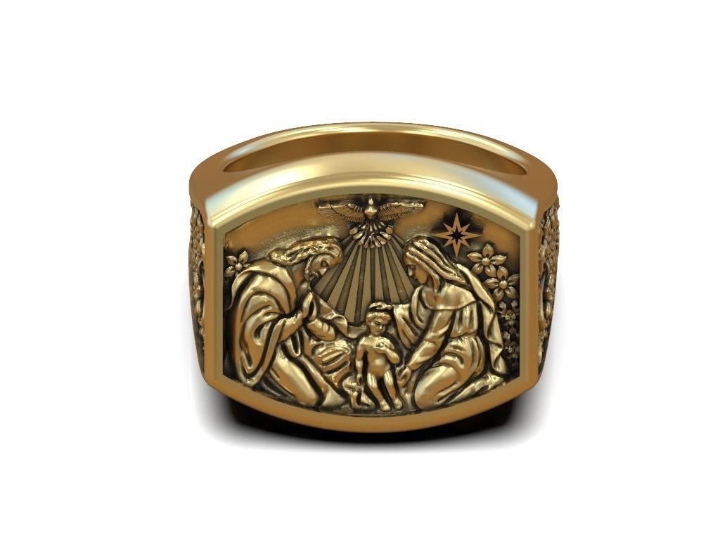 Ring Baby Jesus nativity Star of Bethlehem Hail Mary Joseph 3D model 3D ...