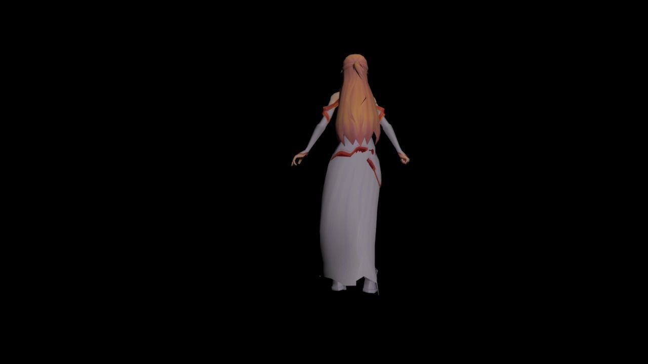 Asuna Yuuki - Idle Low Poly Rigged free VR / AR / low-poly 3D model ...