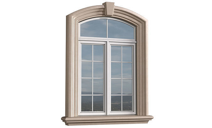 Arc Classical frame Window 3D model | CGTrader
